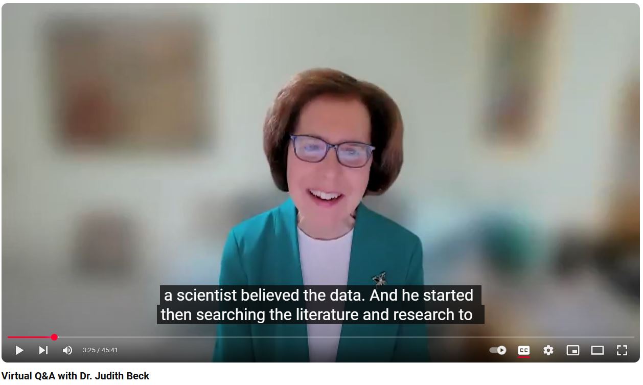 Beck Institute | A Live Virtual Q&A with Dr. Judith Beck: Session ...